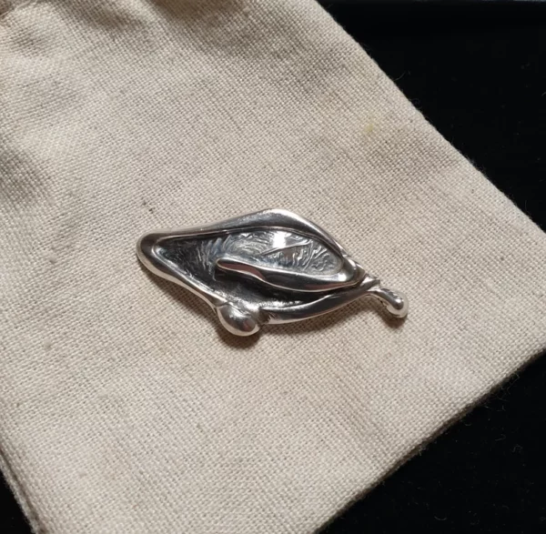 Designer Brosche Anstecknadel extravagant außergewöhnlich Silber 830 ...