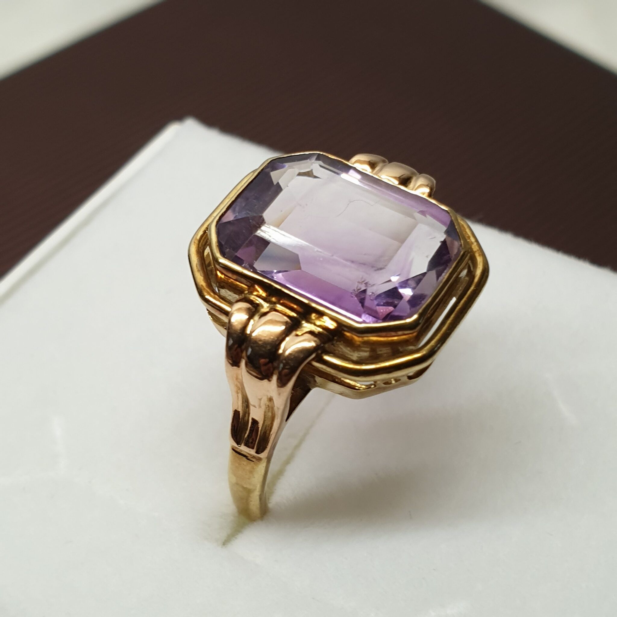 17,8 mm Goldring Ring Gold 585 Lavendel Amethyst Vintage Design elegant ...